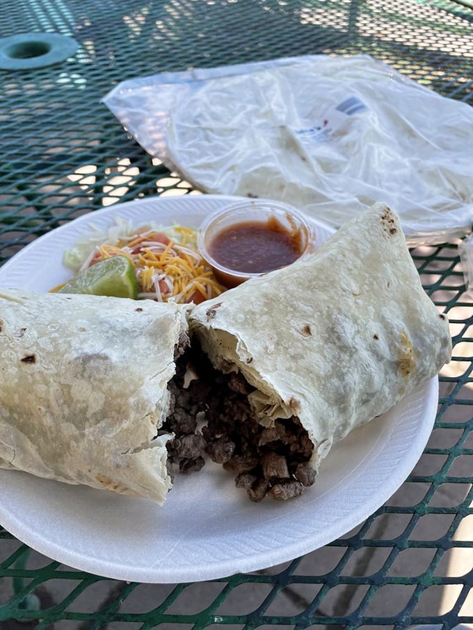 Beefy brilliance! This Carne Asada Burro isn't just a meal, it's a meaty masterpiece. Michelangelo had his David, Anita's has this burrito.