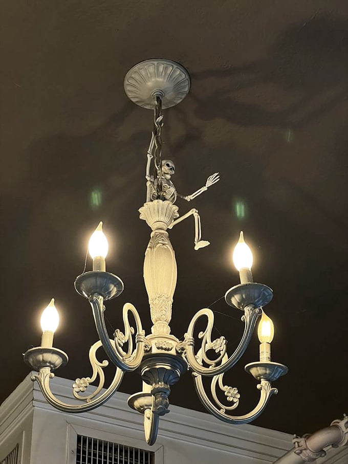 Talk about mood lighting! This chandelier is serving serious phantom of the opera vibes. Dinner and a show, anyone?