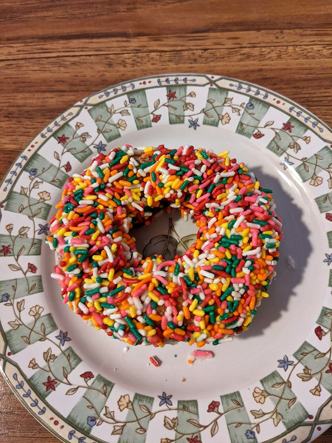 The confetti cake doughnut: It's like Mardi Gras decided to settle down in pastry form. A party for your taste buds, minus the hangover.