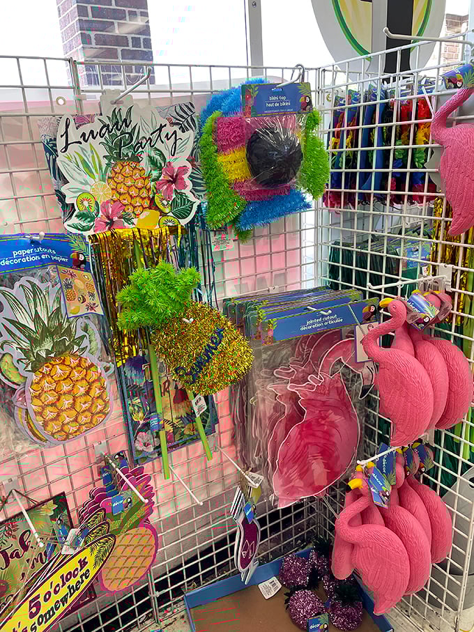 Tropical party vibes for pocket change—flamingos and pineapples bringing vacation energy to everyday Utah living.