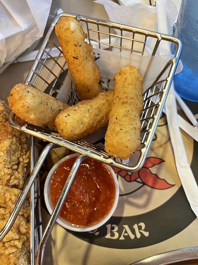 Mozzarella sticks: the unsung heroes of the appetizer world. Crispy on the outside, gooey on the inside &ndash; it's comfort food with a crunchy disguise.
