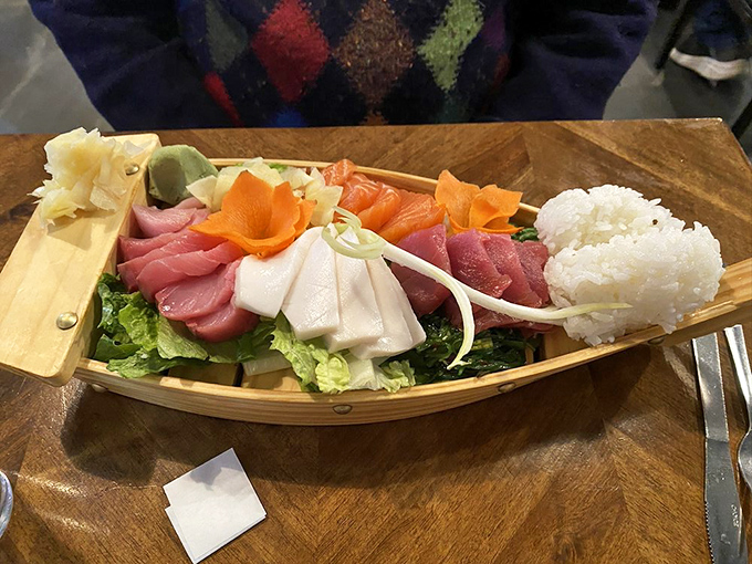 "A sashimi platter that's a feast for both eyes and palate. It's so fresh, you'd swear you were dining on a boat rather than in landlocked Arkansas."