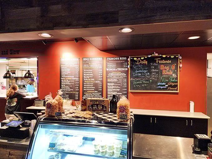 Behind the counter where BBQ alchemy happens daily, turning humble cuts into treasures through smoke, time, and a bit of Indiana magic.