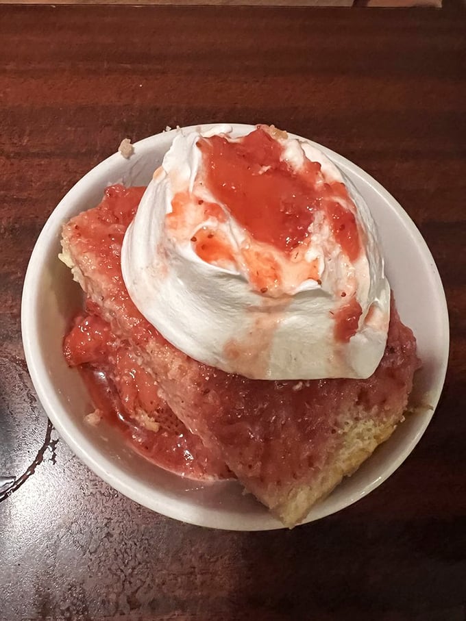 Strawberry shortcake that makes you want to write poetry. The whipped cream is just showing off at this point.