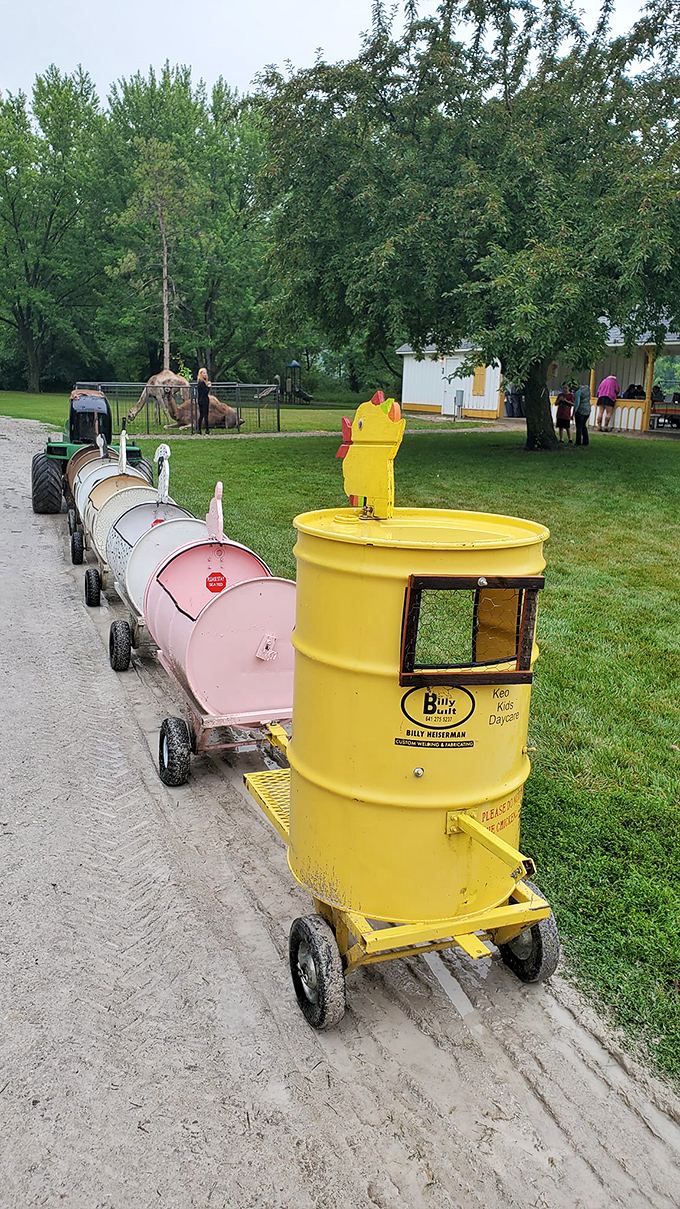 All aboard the Bentonsport Express! This pint-sized train might not break any speed records, but it's guaranteed to deliver smiles by the barrel.