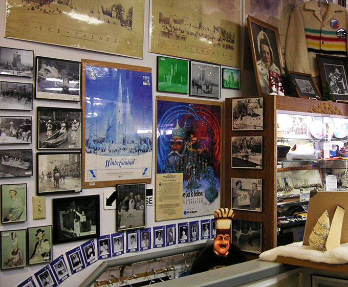 A wall of frozen moments, each frame a window to a different era. It's like time travel, but without the pesky paradoxes!