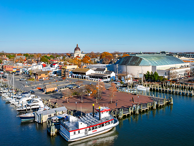 Annapolis City Dock: A postcard-perfect panorama that'll make your Instagram followers green with envy. #NoFilterNeeded