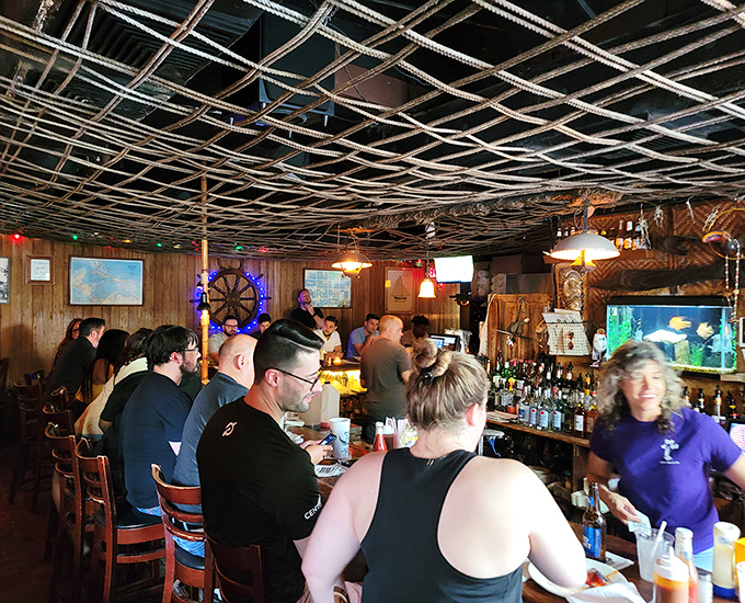 Pull up a chair at burger central! This bar's seen more happy faces than a Botox clinic.