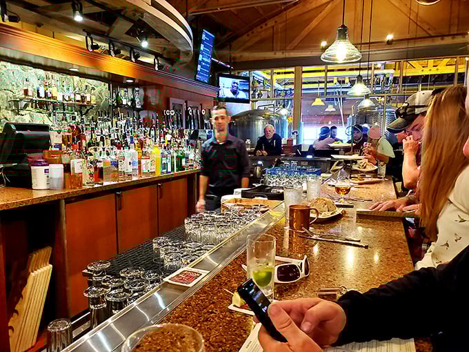 A bar that would make Norm from "Cheers" feel right at home. Pull up a stool and let the good times flow.