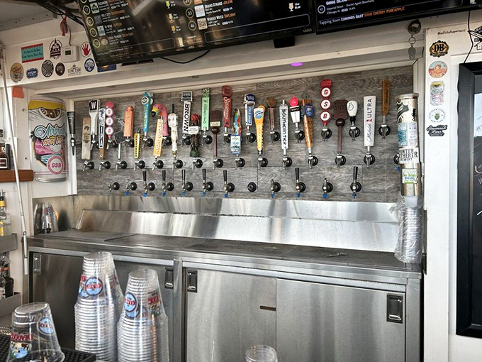 Taps, taps, and more taps! With this many beer choices, you'll need a drink just to decide what to drink.