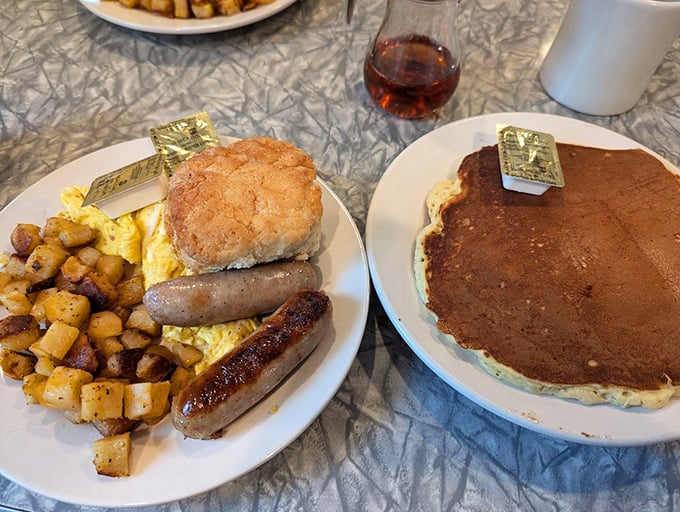 Breakfast of champions? More like breakfast of small armies! This plate could fuel you through lunch, dinner, and a marathon.