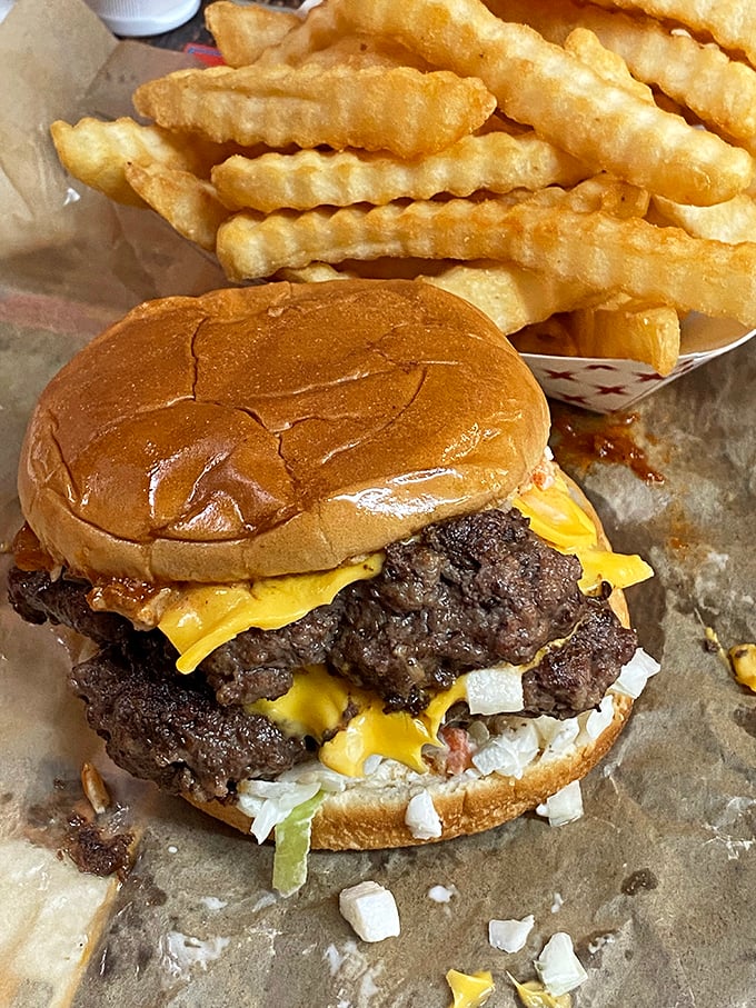 This isn't just a cheeseburger, it's a work of art. Move over, Mona Lisa – there's a new masterpiece in town!