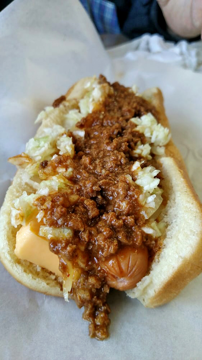 Meet the chili dog of your dreams! Topped with homestyle chili and crisp slaw, it's a Southern comfort food hug in a bun.