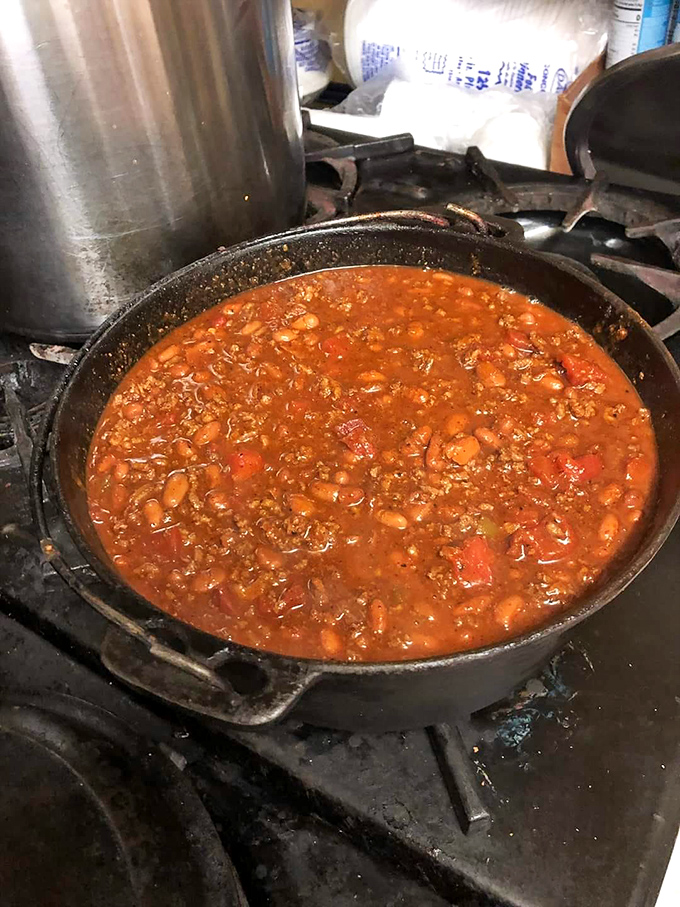 Bubbling with flavor! This hearty chili looks like it could warm your soul faster than a hug from grandma.