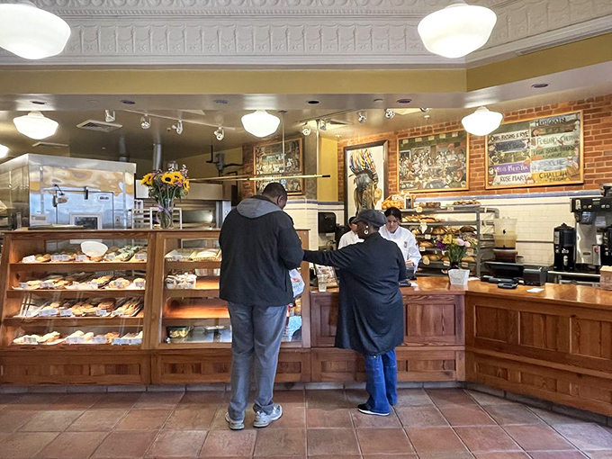Where the magic happens! Watch in awe as your pastry dreams become delicious reality at this bustling counter.