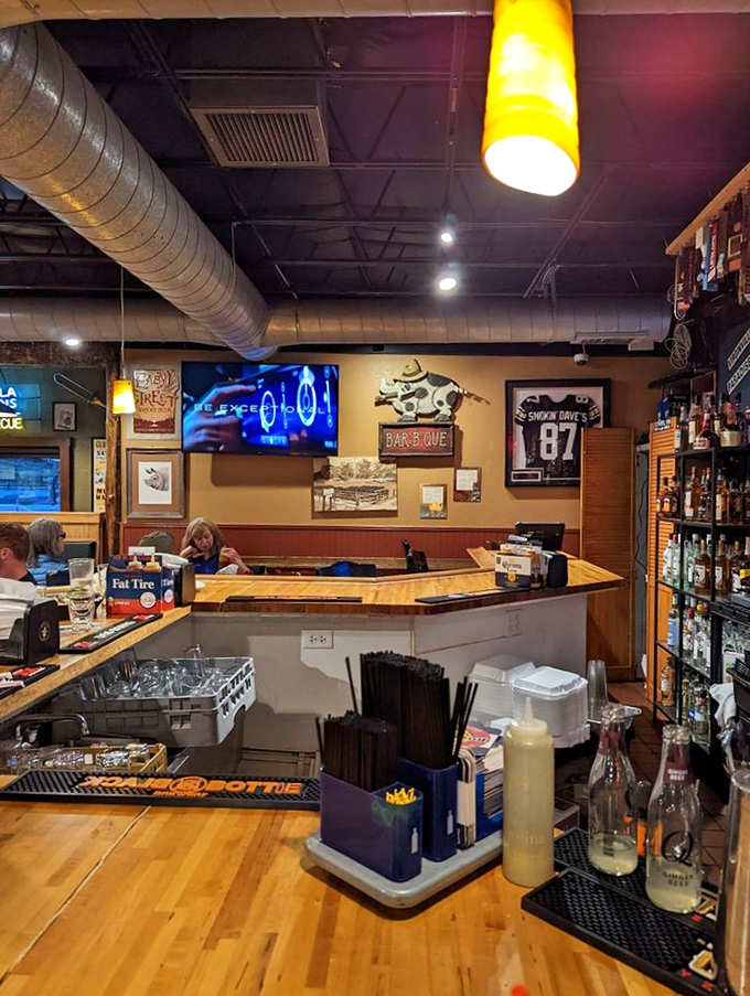 Where the magic happens! This bustling counter is like Santa's workshop for barbecue lovers. Can you smell what Dave's cooking?