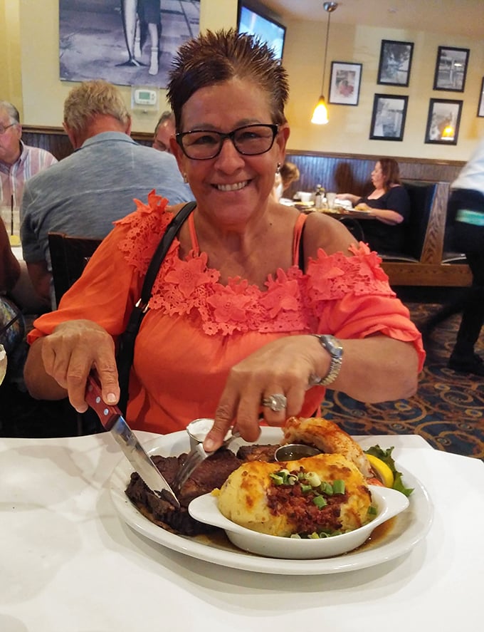 Happy diners, hearty portions, and a smile that says, "I've found seafood nirvana in Michigan!" It's a kodak moment of culinary bliss.