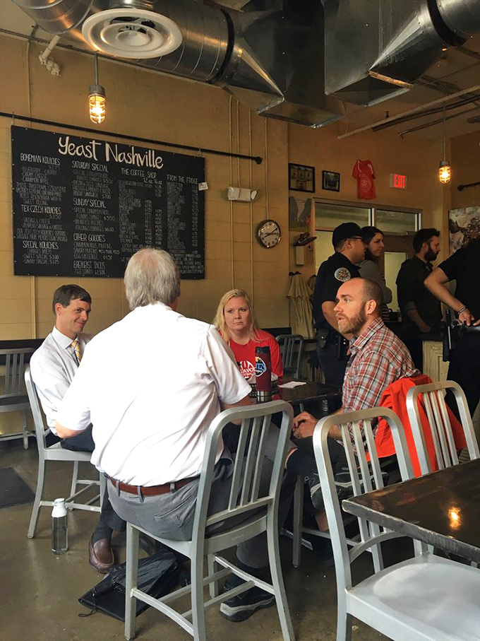 Breakfast club in session! These happy diners prove that good food brings people together, no matter the time of day.