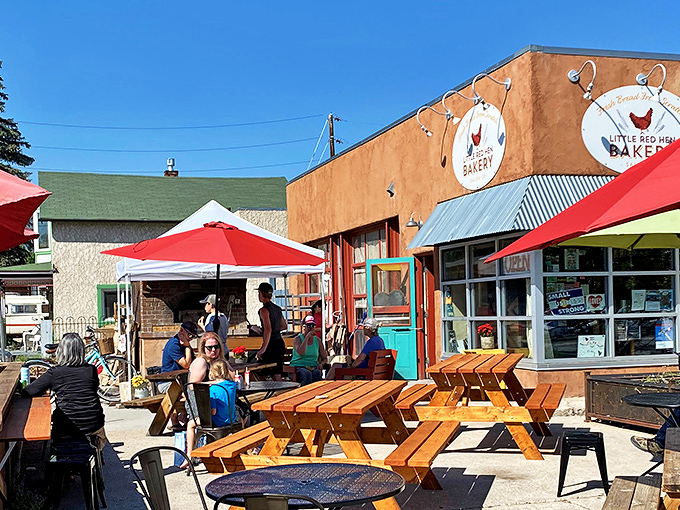 Pull up a chair and join the carb club! This patio is where diets come to die and friendships are forged over flaky pastries.