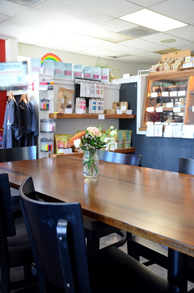 Cozy corner alert! This dining area is perfect for plotting world domination or just savoring every last crumb of your pastry.