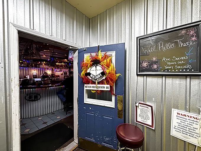 Enter at your own risk: beyond this door lies a world of irresistible aromas and flavors that may forever change your BBQ standards.