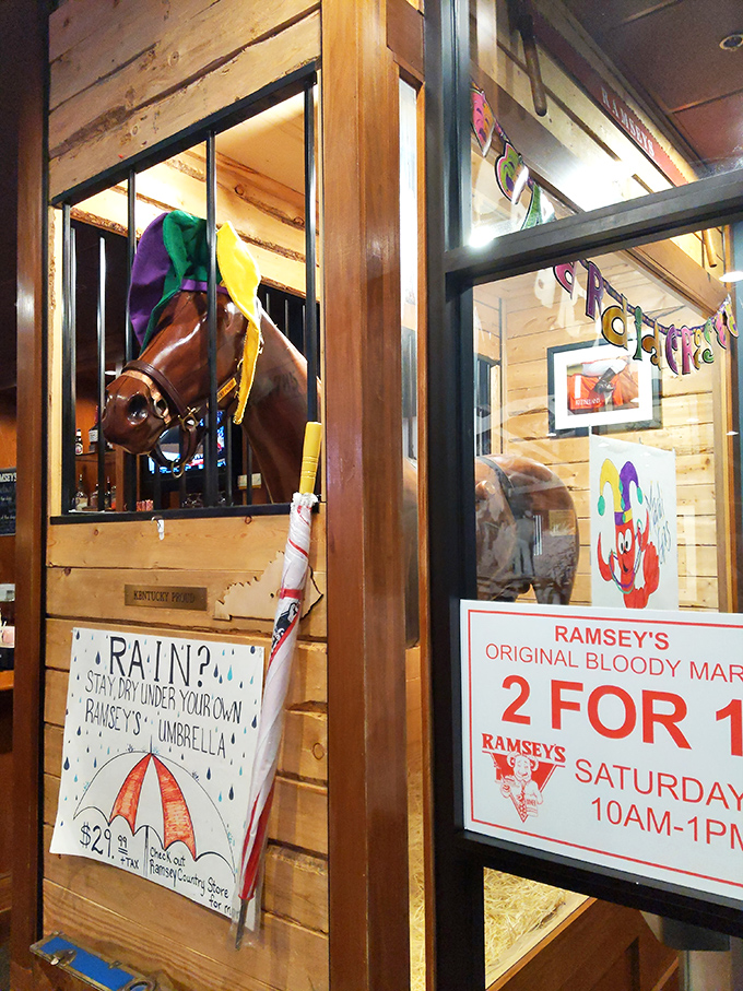 Giddy up to good eats! Ramsey's decor is a playful nod to Kentucky's horse racing heritage &ndash; just don't try to place any bets here.