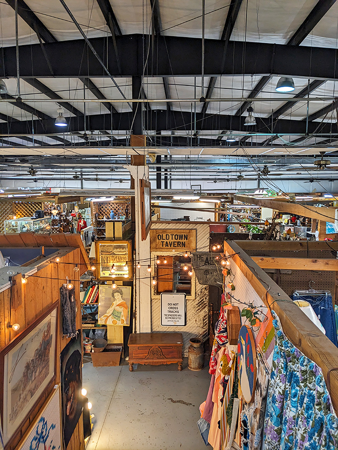 Welcome to the heart of Camp Flea! This bird's-eye view showcases a labyrinth of nostalgia where every turn promises a new discovery.