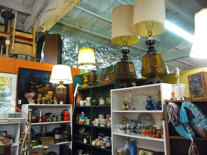 Mid-century lamps and glassware create a domestic time capsule, each piece ready to bring retro charm to modern homes.