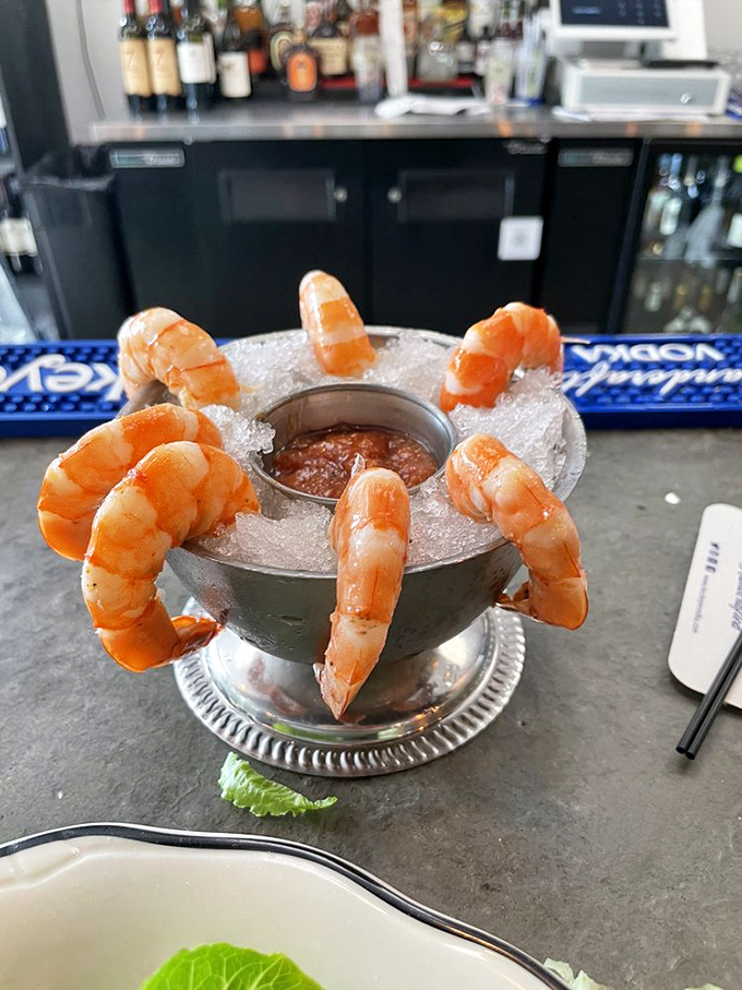 Shrimply irresistible! These Old Bay-dusted crustaceans are doing the cha-cha around a zesty cocktail sauce. Dance party on a plate!