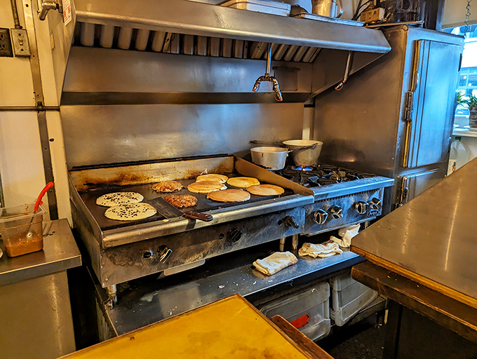 Where the magic happens! This grill has seen more action than a Hollywood stuntman.