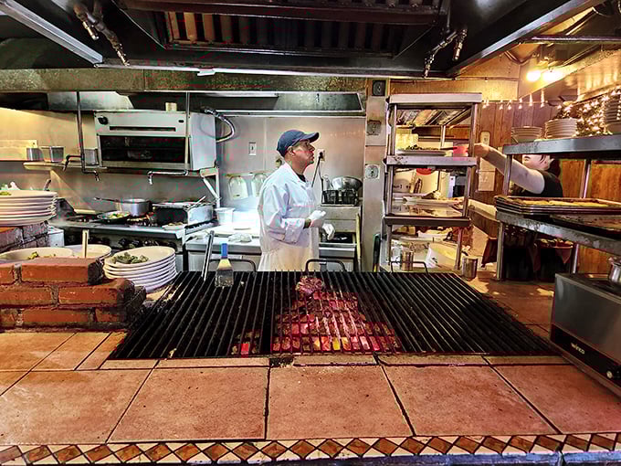 Where the magic happens! This open kitchen is like a meaty theater, with chefs as the stars and sizzling steaks as the main act.