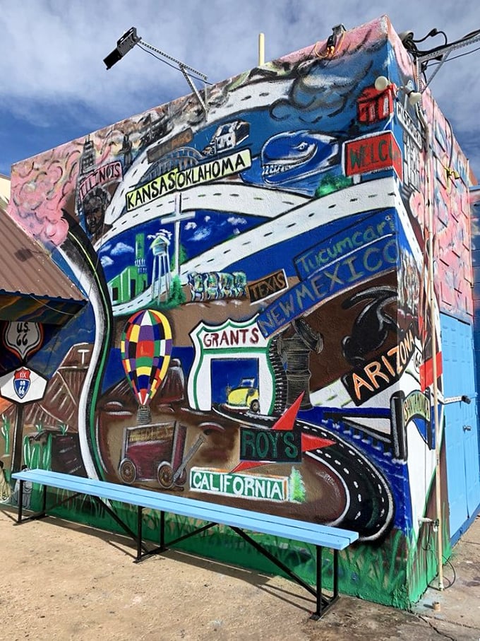 This mural tells the story of the Mother Road in vivid color&mdash;a painted roadmap to America's heart that leads straight to your stomach.