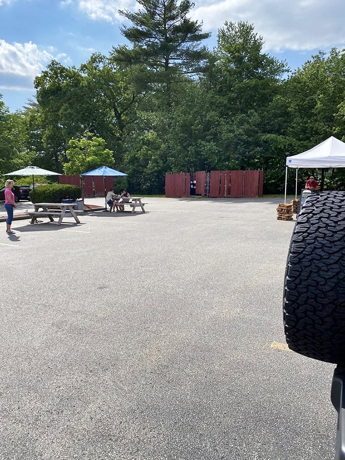 Al fresco feasting at its finest! This outdoor seating area is perfect for enjoying your BBQ with a side of fresh air and sunshine.