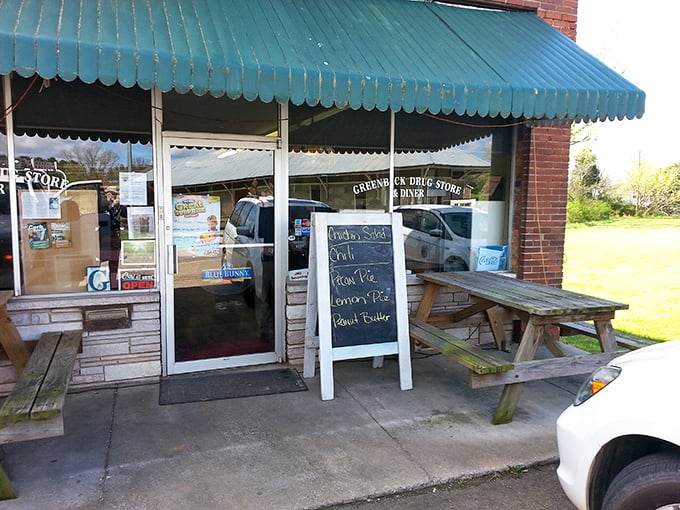 The chalkboard specials change, but the warm welcome never does&mdash;a simple wooden bench outside invites you to sit a spell after your meal.