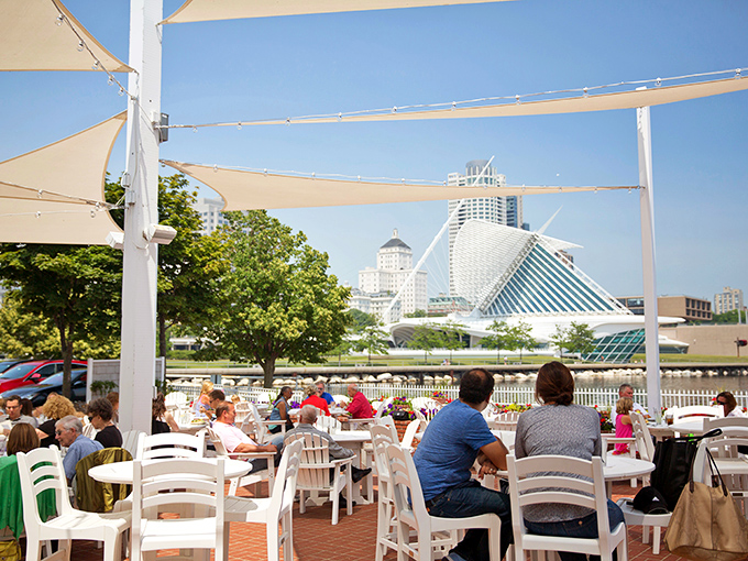 Al fresco nirvana! Dine under Milwaukee's sky, where every seat comes with a side of stunning cityscape.