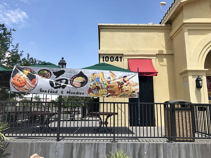 Even the outdoor seating area gets into the seafaring spirit. It's like a port of call for hungry landlubbers.