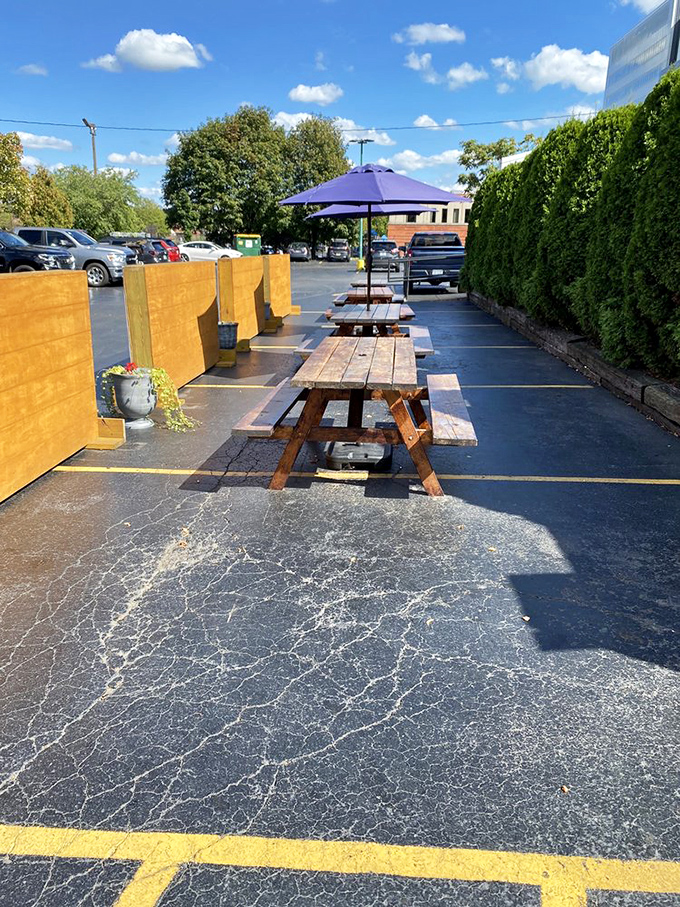 Even the outdoor seating area gets packed during nice weather &ndash; proof that buffalo wing enthusiasm cannot be contained by mere walls.