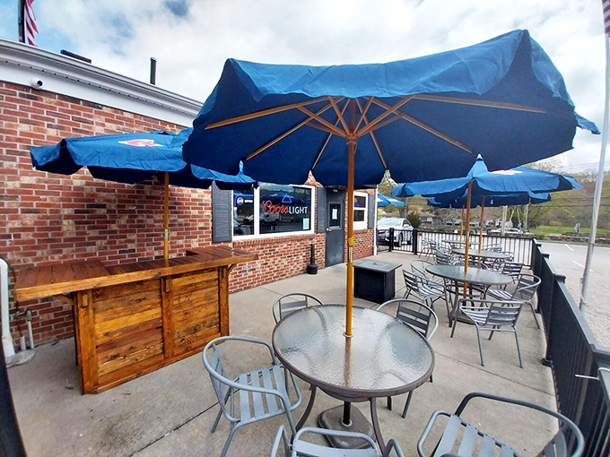 The patio: where fresh air meets fresh burgers. Al fresco dining with a side of people-watching.