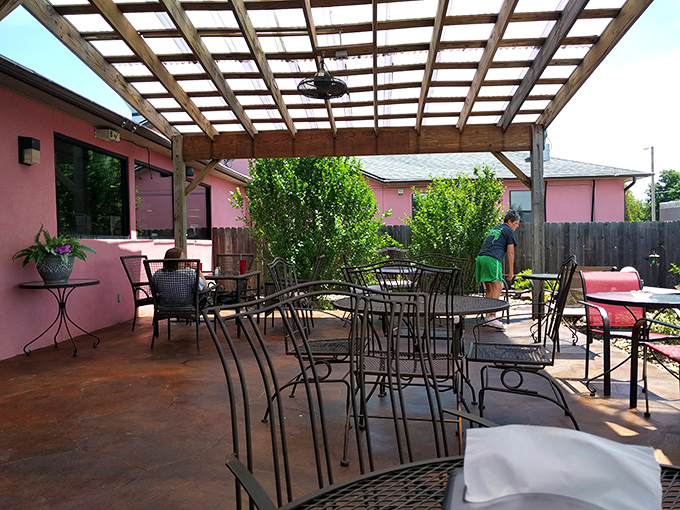 Al fresco dining with a side of small-town charm. This patio is perfect for people-watching and pretending you're in a Norman Rockwell painting.
