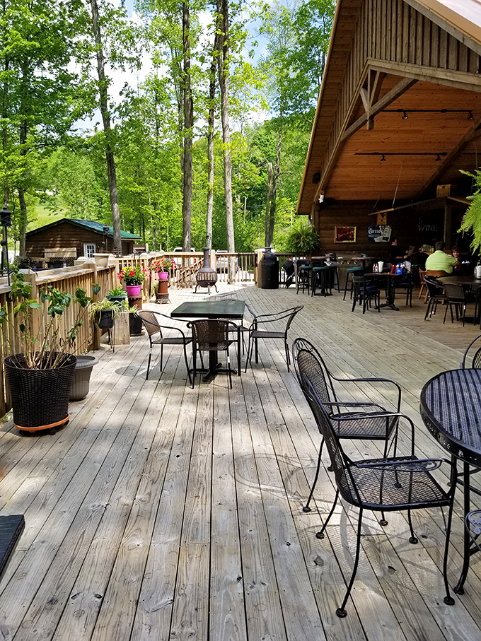 Al fresco feasting at its finest! Mother Nature's dining room with a side of smoky aromas.