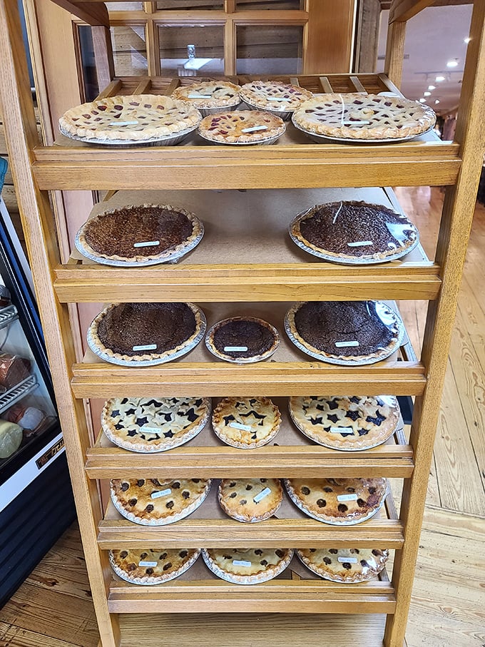 This wooden pie rack should be in a museum &ndash; except museums don't let you eat the exhibits, and that would be a terrible waste of these masterpieces.
