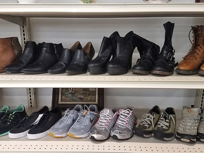 Shoe-lovers' nirvana! Whether you're channeling Imelda Marcos or just need comfy kicks, this aisle's got you covered.