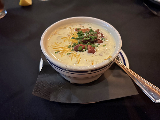 This soup looks so comforting, it could probably solve world peace if we just sat everyone down for a bowl. Creamy, dreamy, and oh-so-steamy.