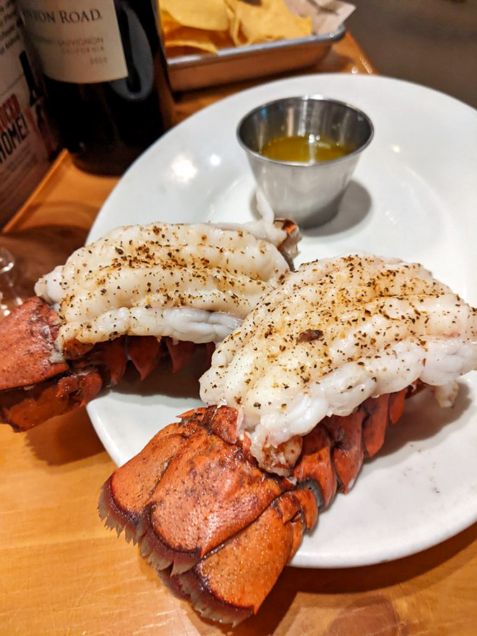 Lobster tails perched majestically beside melted butter&mdash;Neptune's finest treasure presented with a simplicity that lets quality speak for itself.
