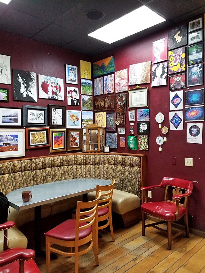 If these walls could talk, they'd probably ask for seconds. It's an art gallery meets dining room, with a side of whimsy.