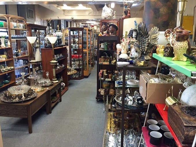 It's a small world after all! This booth is like a miniature United Nations of tchotchkes. From delicate china to rustic Americana, there's a souvenir for every taste.