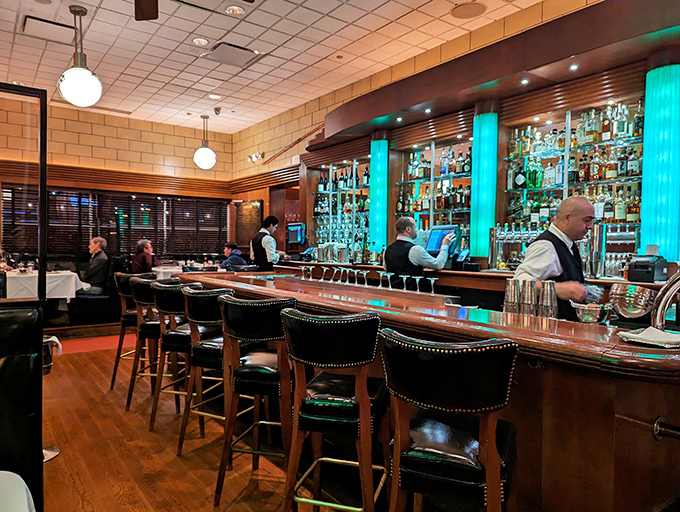 The bar at Shaw's: where maritime meets mixology. It's the kind of place where you half expect to see a retired sea captain regaling patrons with tales of the high seas.