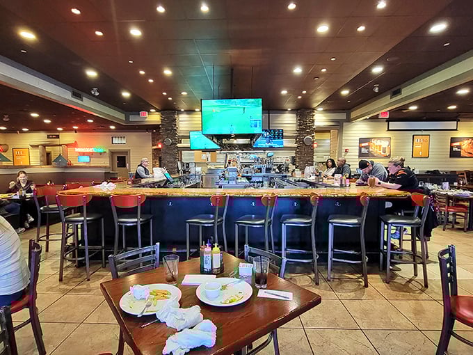 The bar: where BBQ dreams and cocktail schemes come together. It's like an adult playground, but with better snacks and no risk of skinned knees.