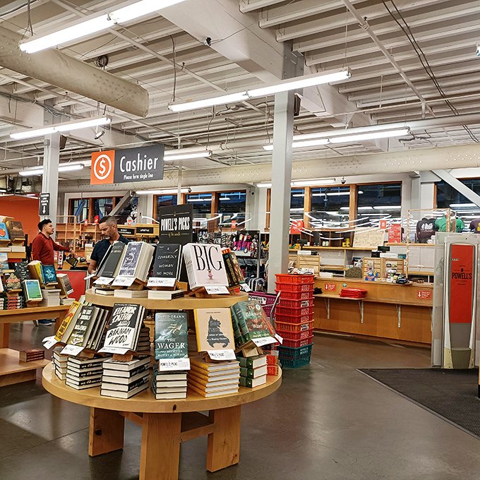 The final frontier: the cashier area. Where literary dreams become reality, and wallets become a bit lighter.