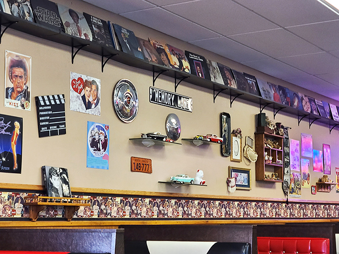 Wall-to-wall nostalgia! It's like someone raided America's attic and turned it into the coolest diner ever.
